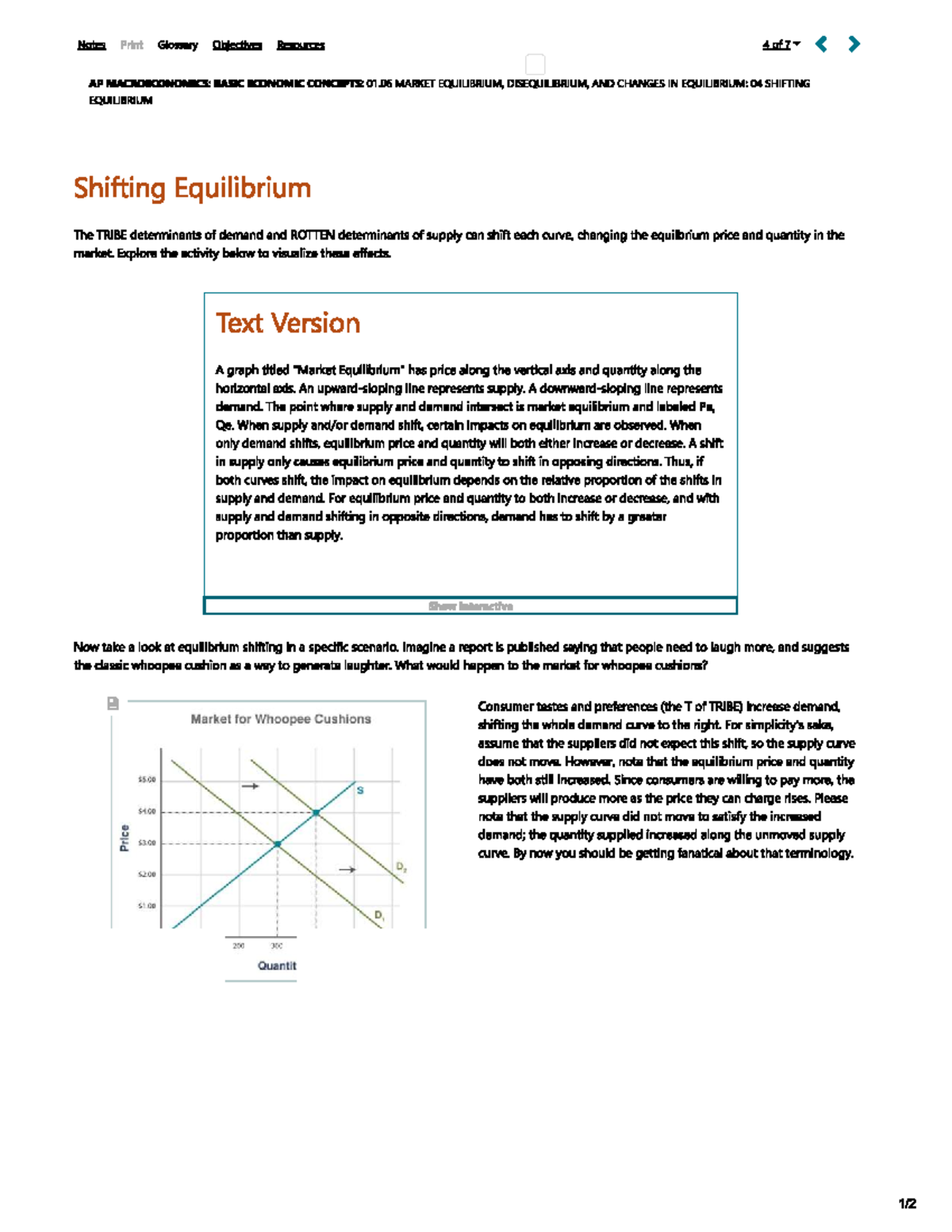 AP MACROECONOMICS: 01.06 Shifting Equilibrium Notes and Concepts - Studocu