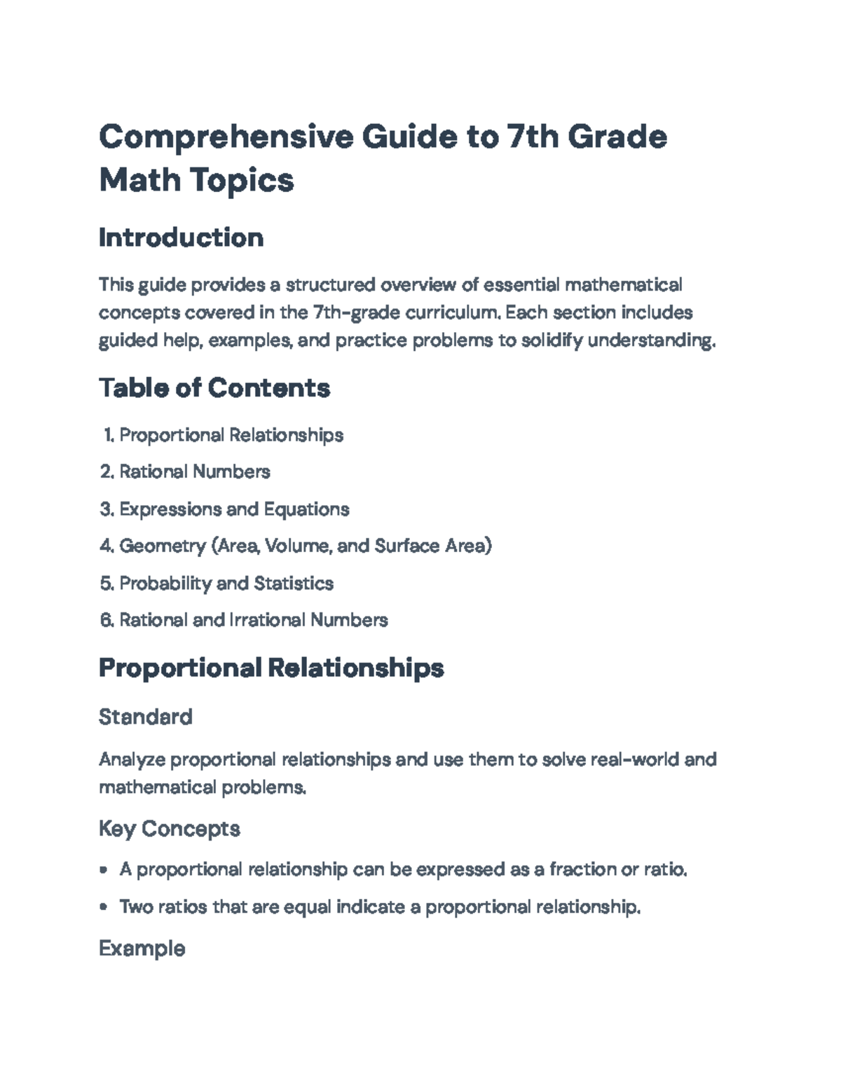 Comprehensive 7th Grade Math Topics Guide for Student Success ...