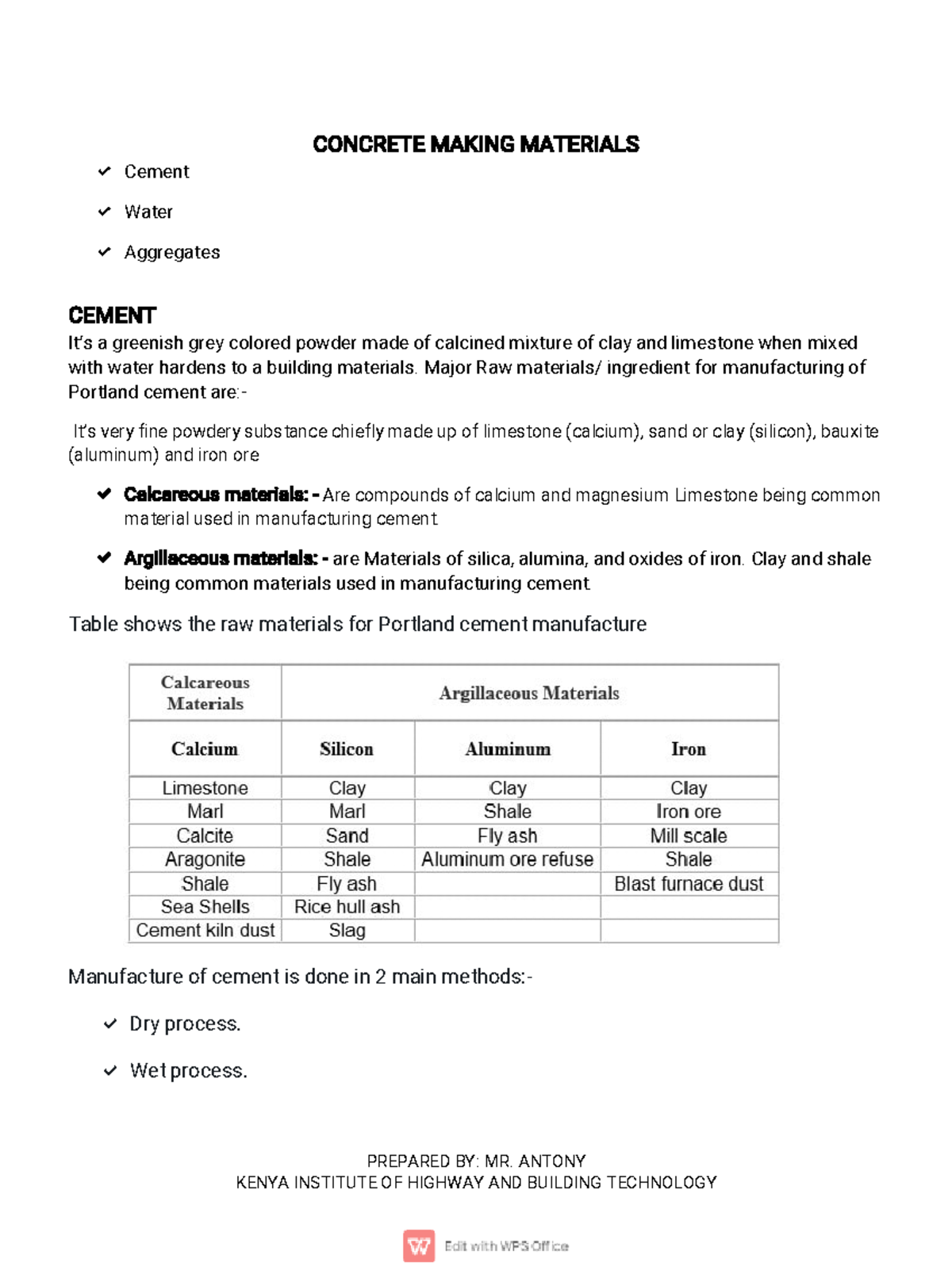 Concrete Technology Notes for Engineering: Cement and Mixture Process ...