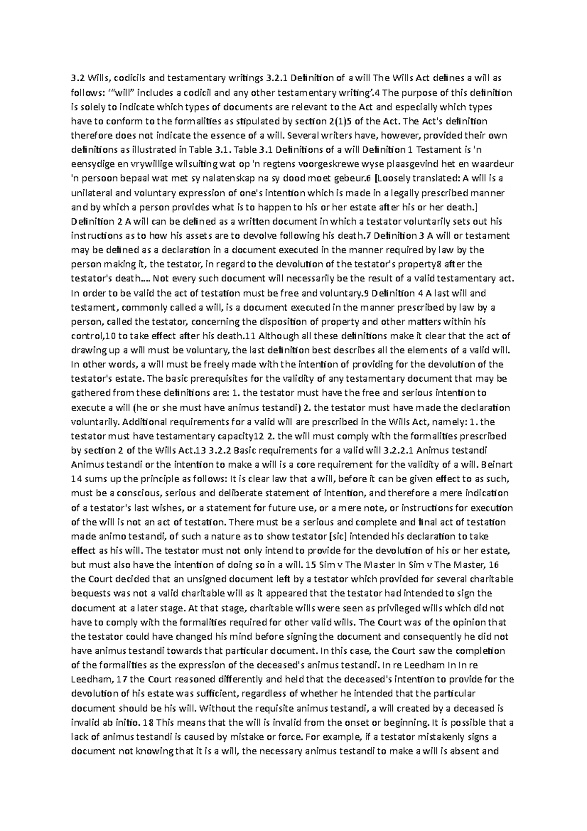 Pvl2602 Wills Summary: Key Definitions and Validity Requirements - Studocu