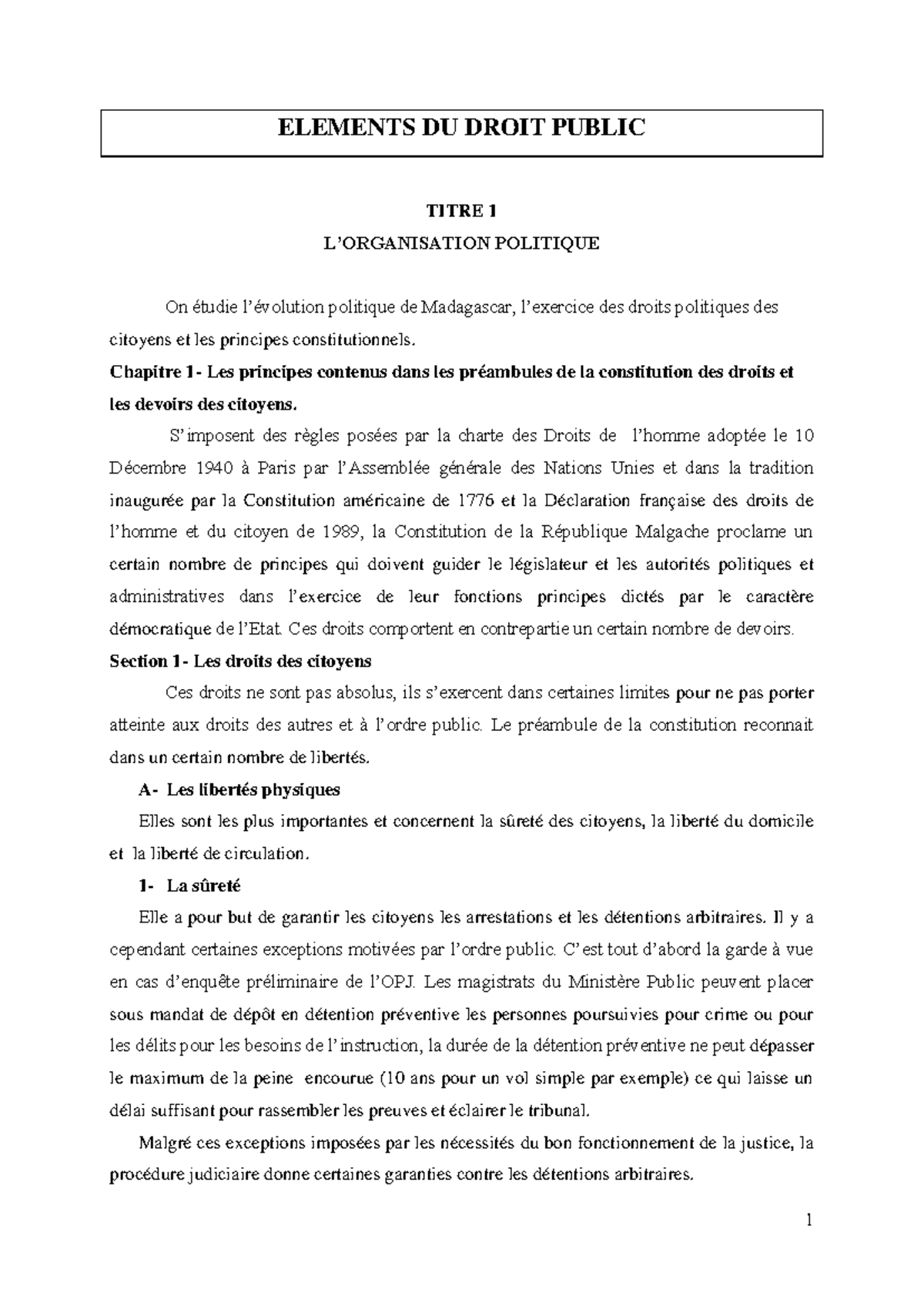 Éléments du Droit Public : Politique et Droits des Citoyens à ...