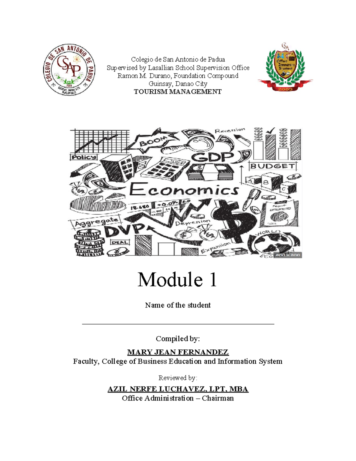 Economics Prelim - business - I Colegio de San Antonio de Padua Supervised by Lasallian School ...