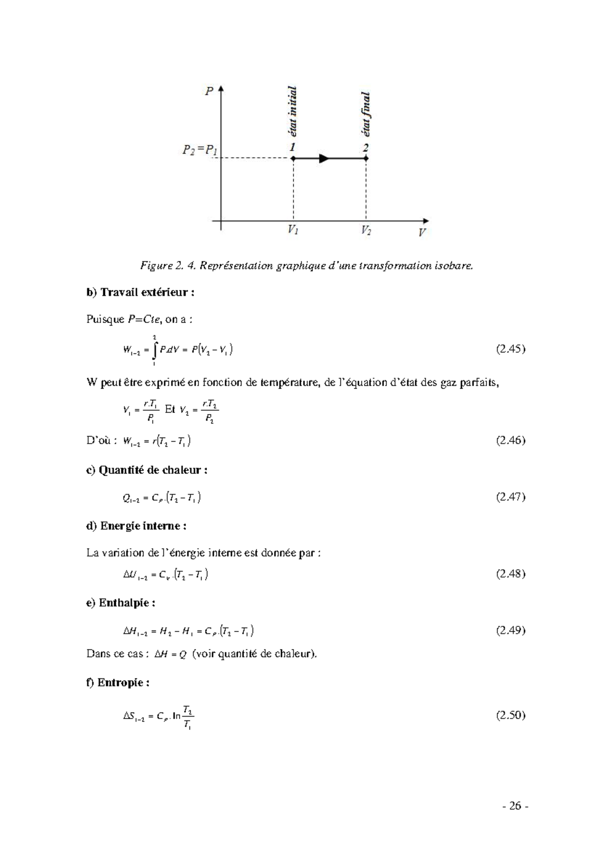 Polycopie Thermodynamique Partie 2: Transformations Isobares et ...