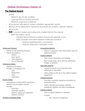 Ch4 MED TERM notes - prof peachey medical terminology - Combining form ...