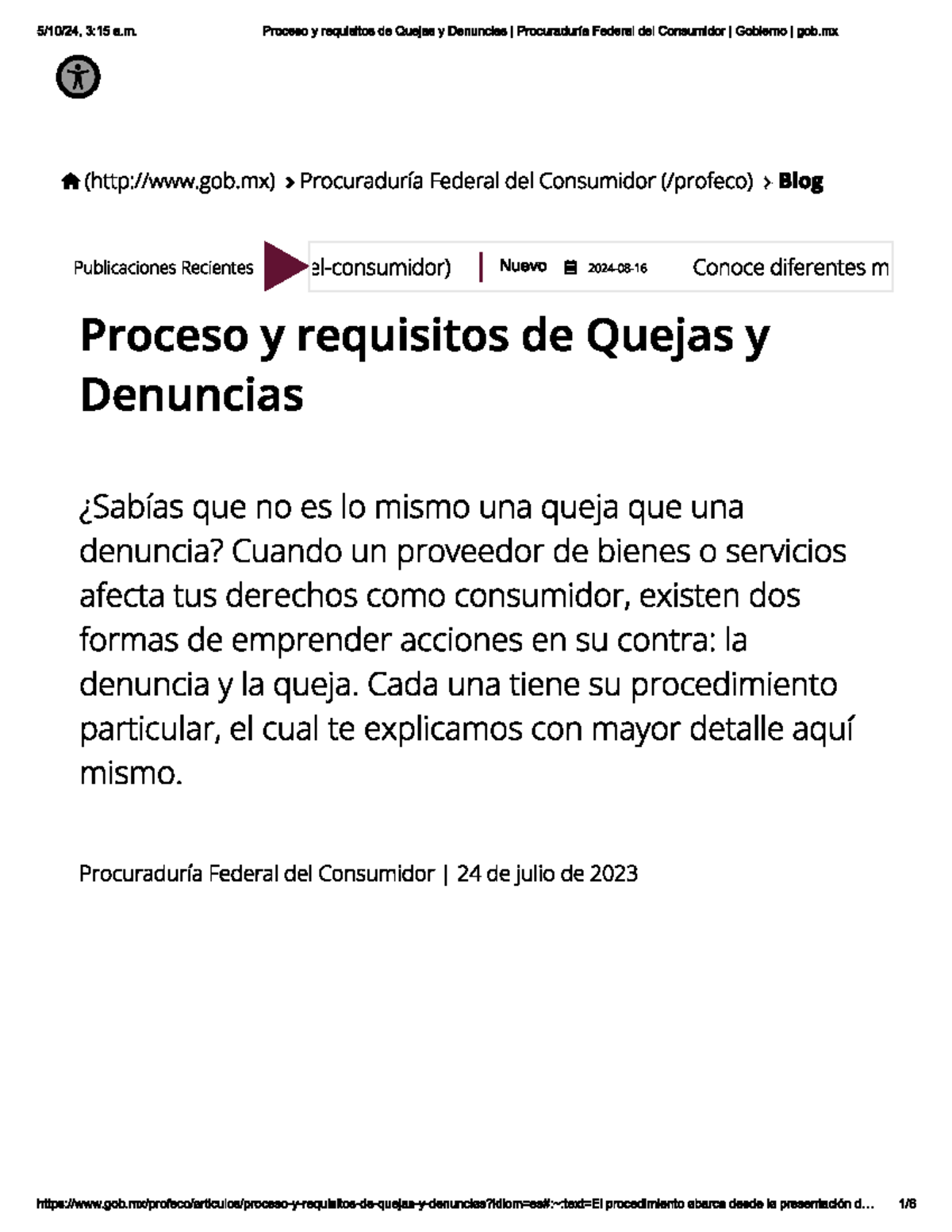 Proceso de Quejas y Denuncias en Profeco - Guía 2023 - Studocu