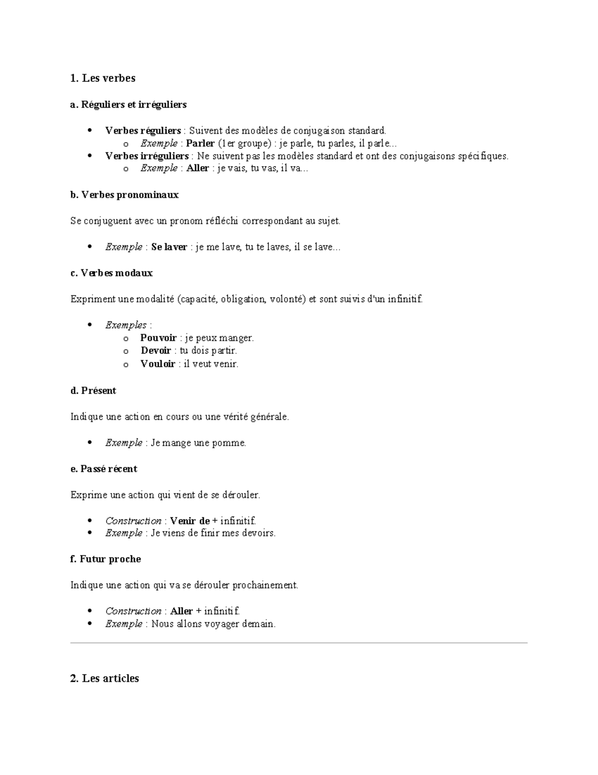 Grammaire Française: Les Verbes, Articles, Adjectifs et Prépositions ...