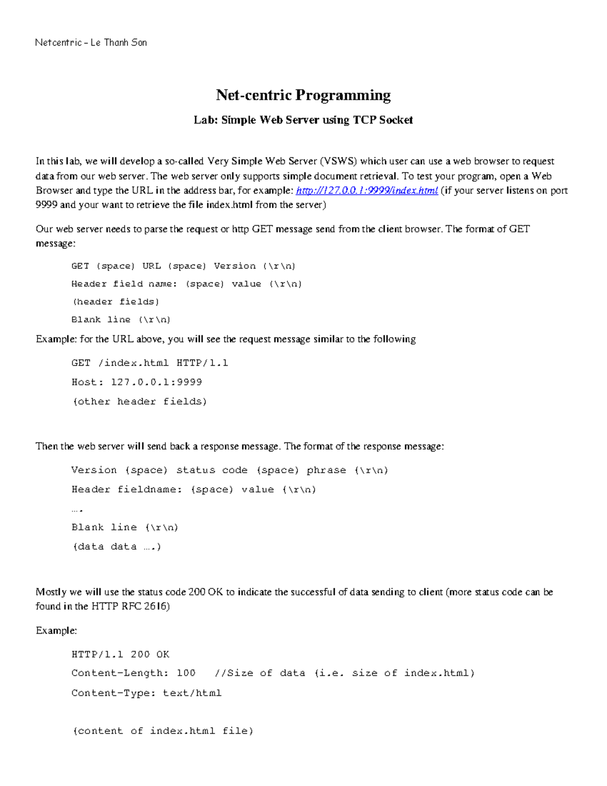 Lab 6 - Simple Web Server using socket - Netcentric – Le Thanh Son Net ...