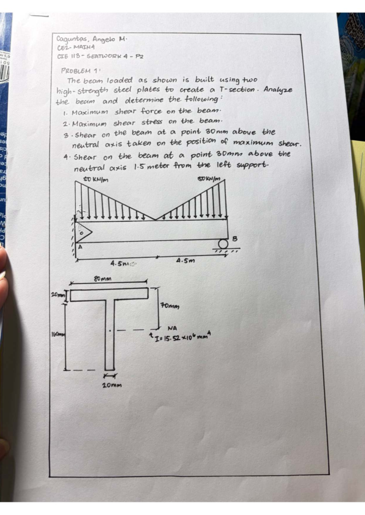 CIE MAIN4 Final Exam: Beam Shear Force & Stress Analysis - Studocu