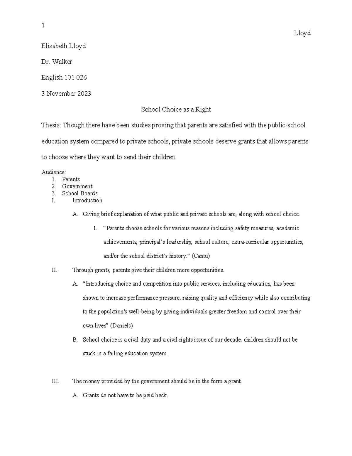 English 101 026 - Proposal Argument Essay on School Choice Rights - Studocu
