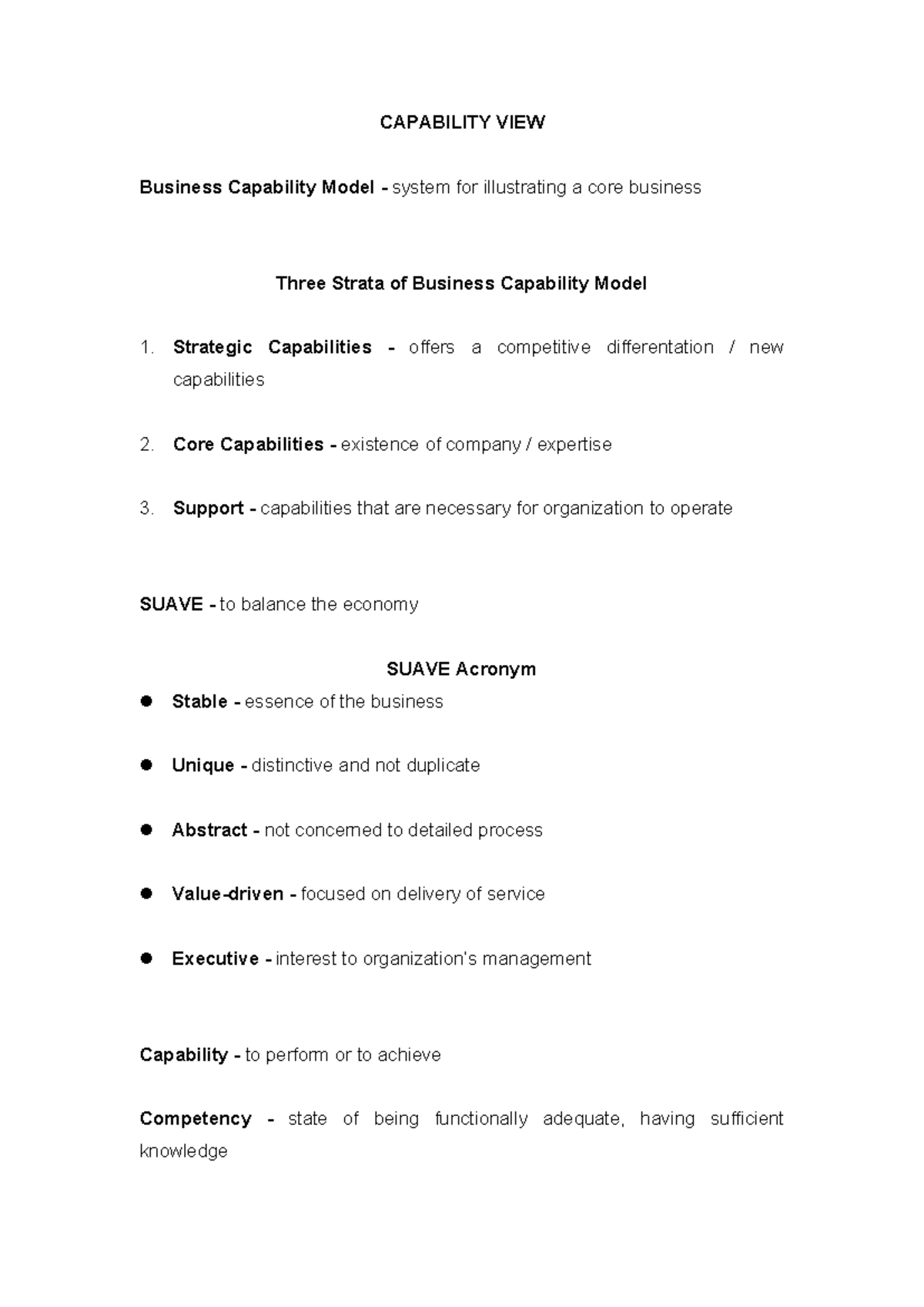 Capability VIEW - Cability view - CAPABILITY VIEW Business Capability ...