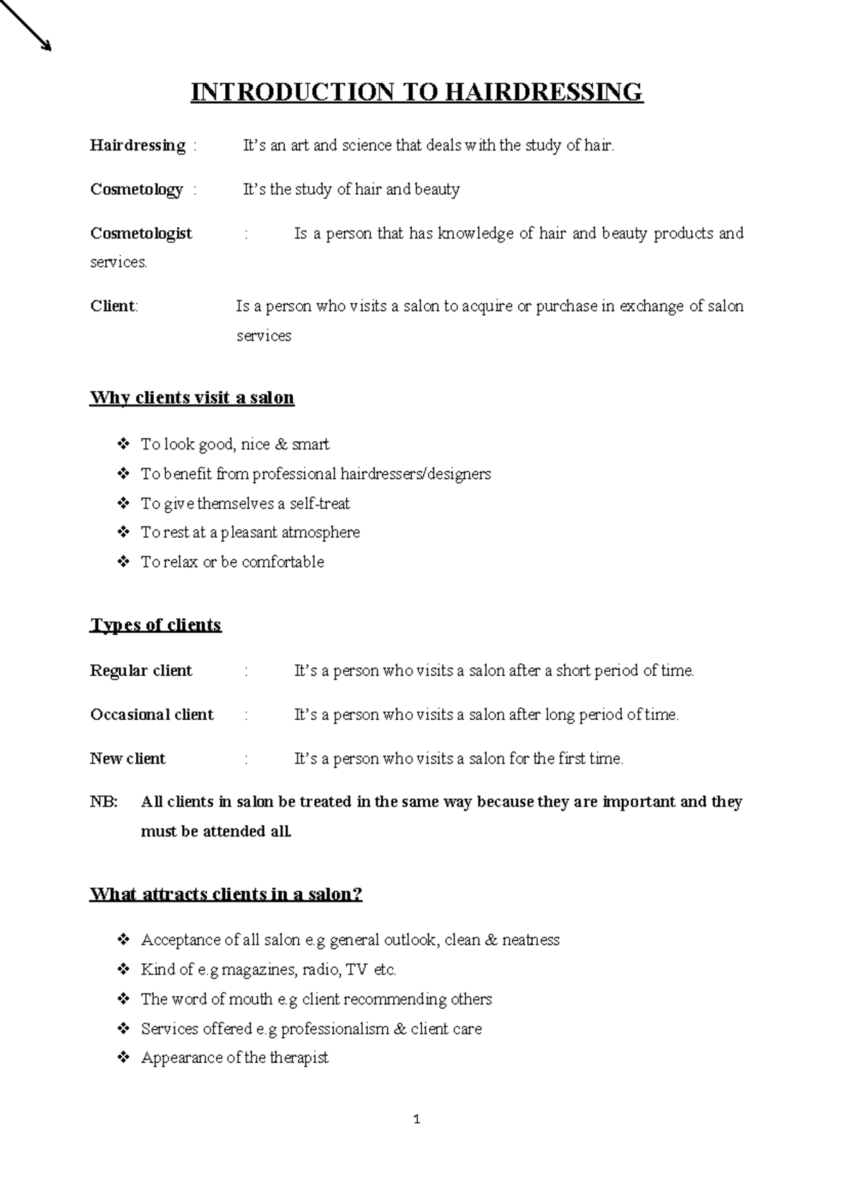 Hairdressing Notes - Introduction to Art and Science of Hairdressing ...