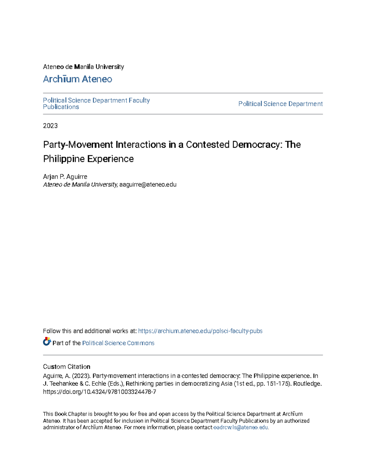 Party-Movement Interactions in PH Democracy: Insights & Implications ...