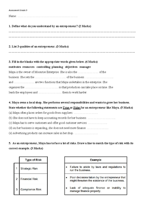 BUSINESS STUDIES ASSESSMENT G12 - Business Studies - Assessment ...