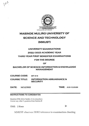 SCI GSSP Kuccps 2022-2023 FEE Structure - .s Masinde Muliro University of Science and Technology ...