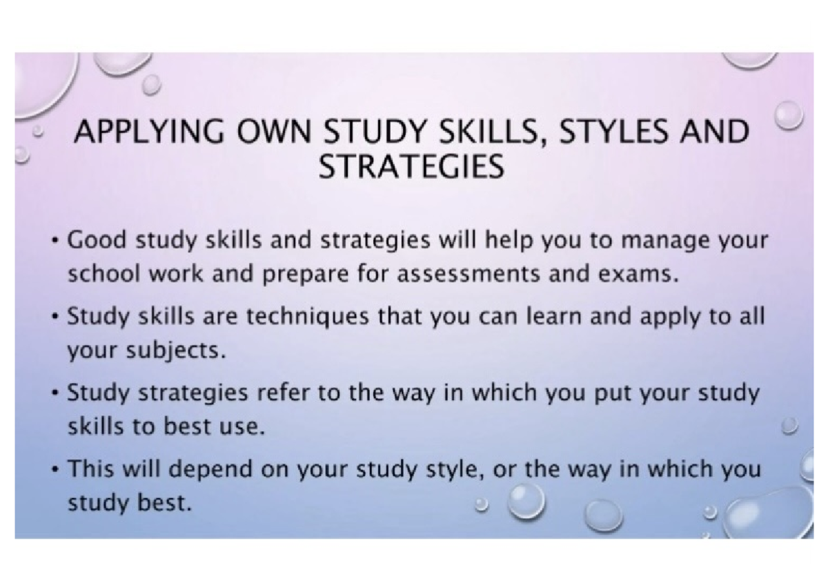 Study Skills & Strategies for Effective Learning: Mentee Session Notes ...