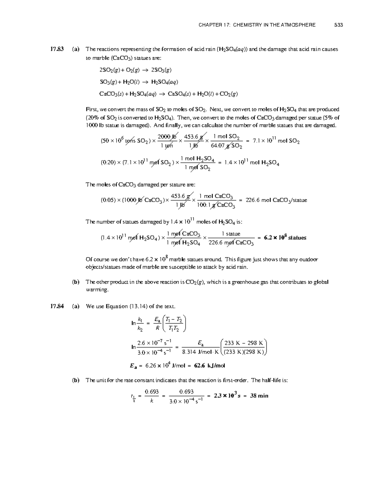 CHAPTER 17: CHEMISTRY IN THE ATMOSPHERE - Acid Rain & Marble Damage ...