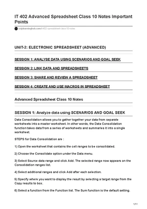 Digital Documentation Class 10 Notes - IT 402 with LibreOffice Writer ...