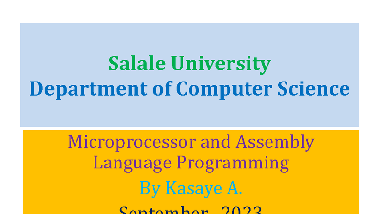 MPAL 1 & 2: Microprocessor and Assembly Language Programming Mid Exam ...