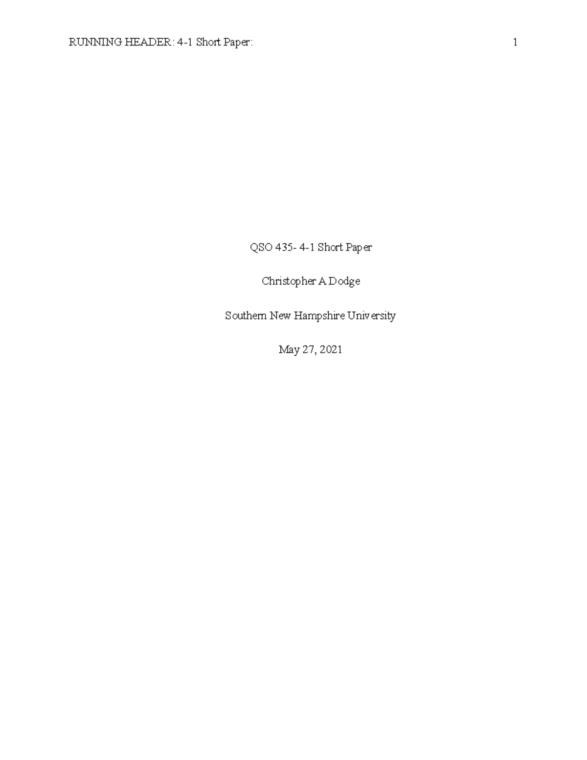 QSO 435 - 4-1 Short Paper: Adapting Project Methodologies for Business ...
