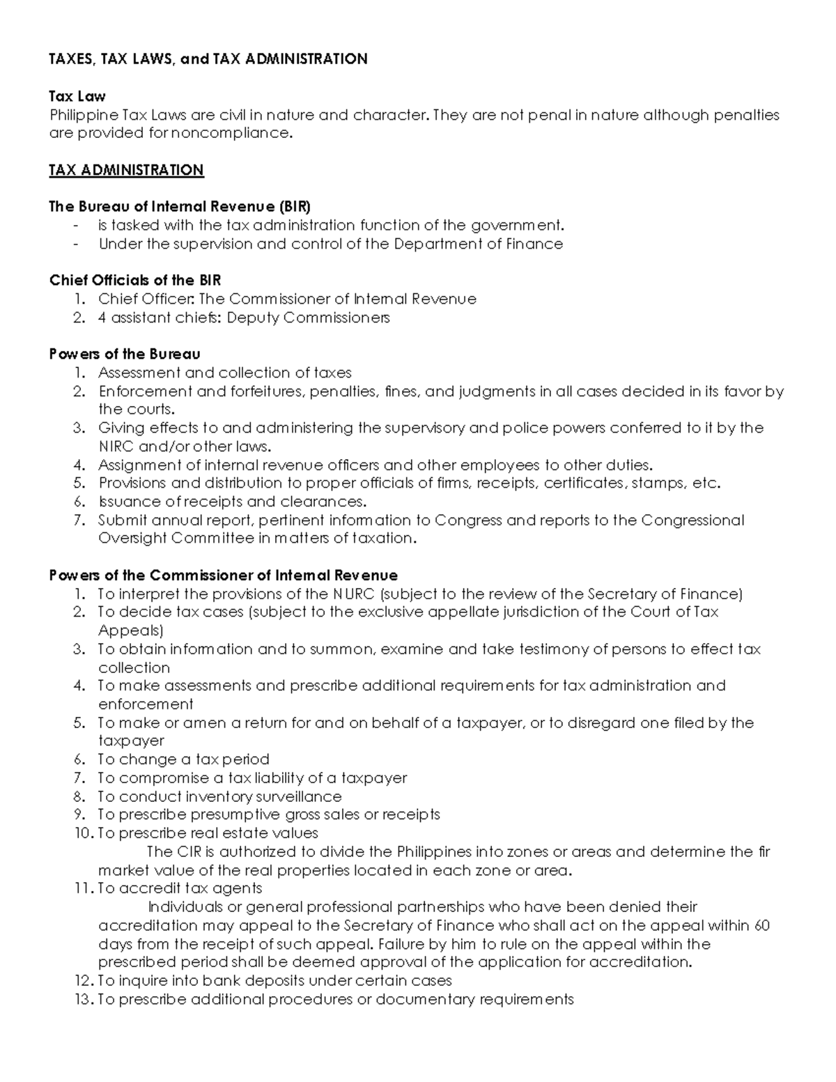 003 - Tax Administration: Overview of Philippine Tax Laws and BIR ...