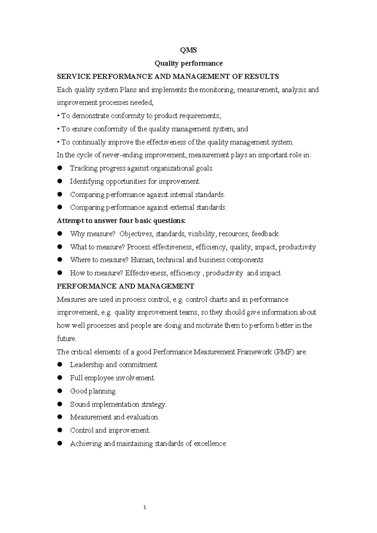 QMS Quality Performance: Monitoring, Measurement & Improvement ...