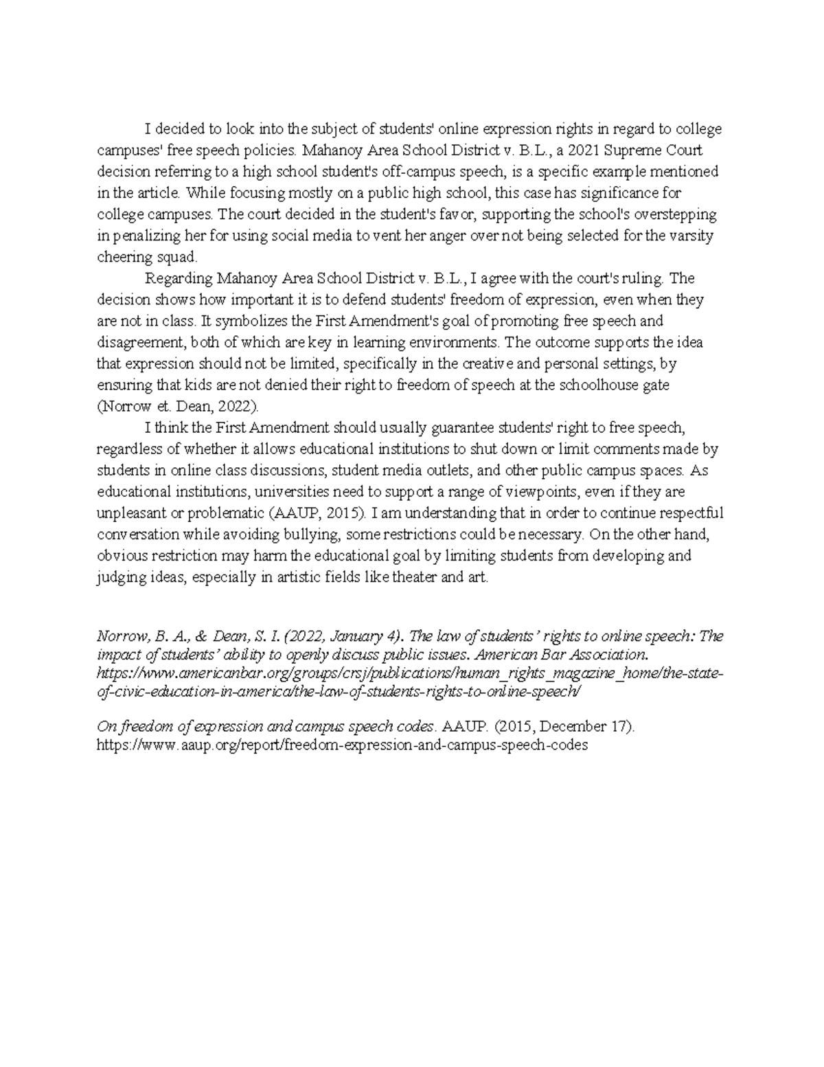 1-1`Discussion COM 449 - I decided to look into the subject of students ...