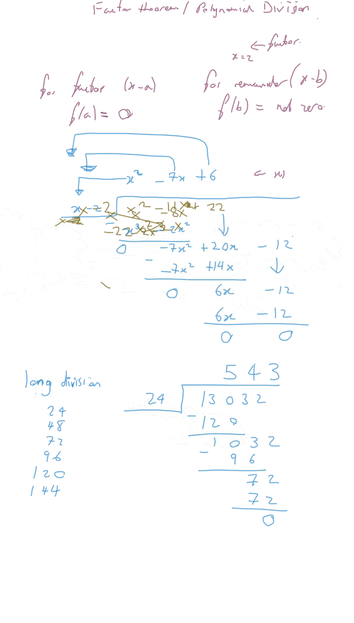 Polynomial Division and Factor Theorem Notes for Math 101 - Studocu
