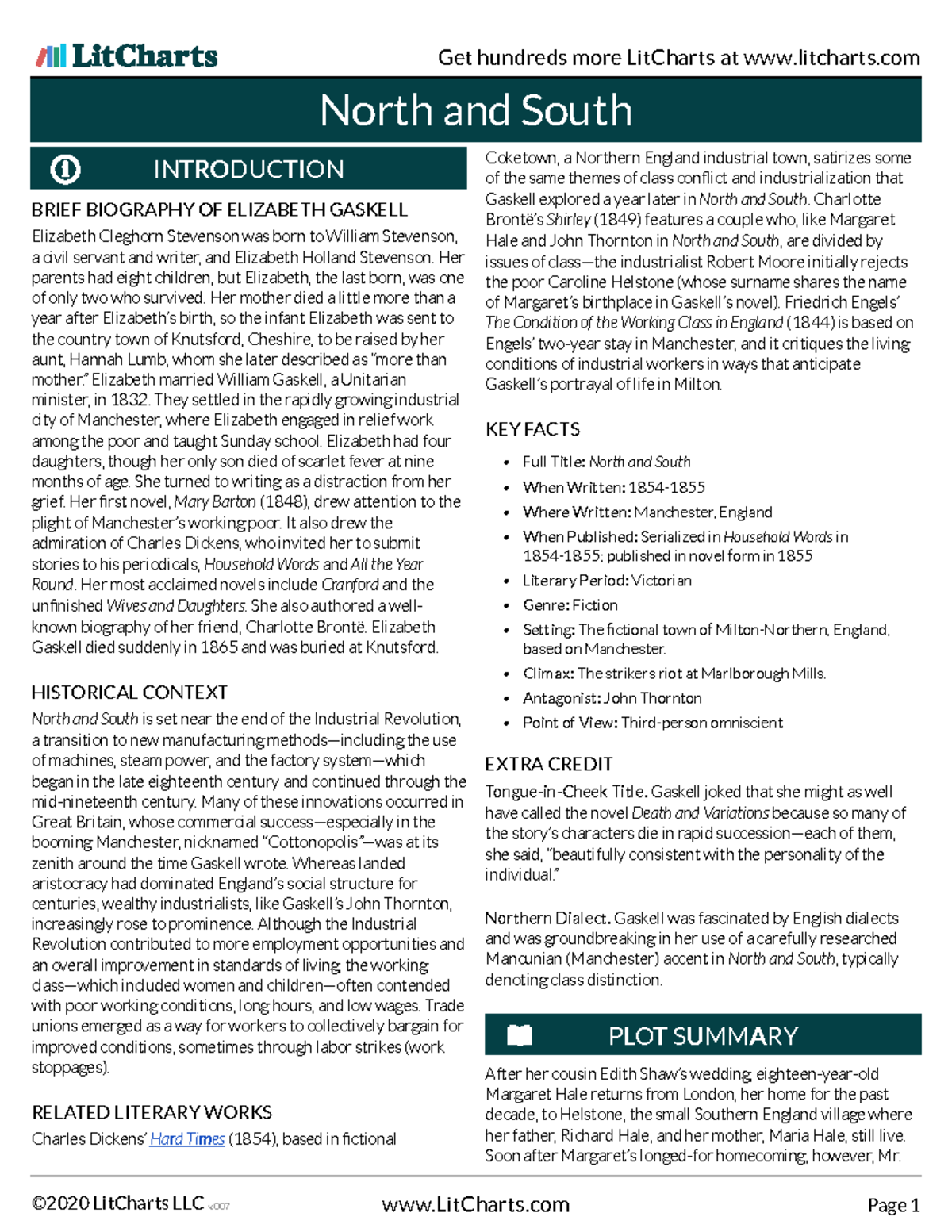 North and South (INTR) - Summary and Key Themes Recap - Studocu