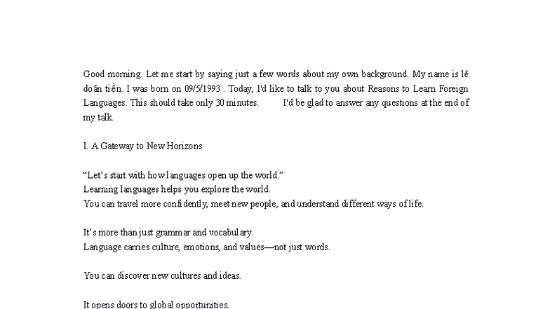 Reasons to Learn Foreign Languages: A Gateway to Global Opportunities ...