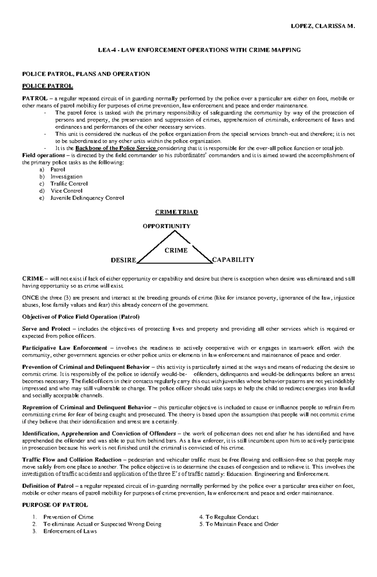 LAW Enforcement Operation AND Planning WITH Crime Mapping - LOPEZ ...