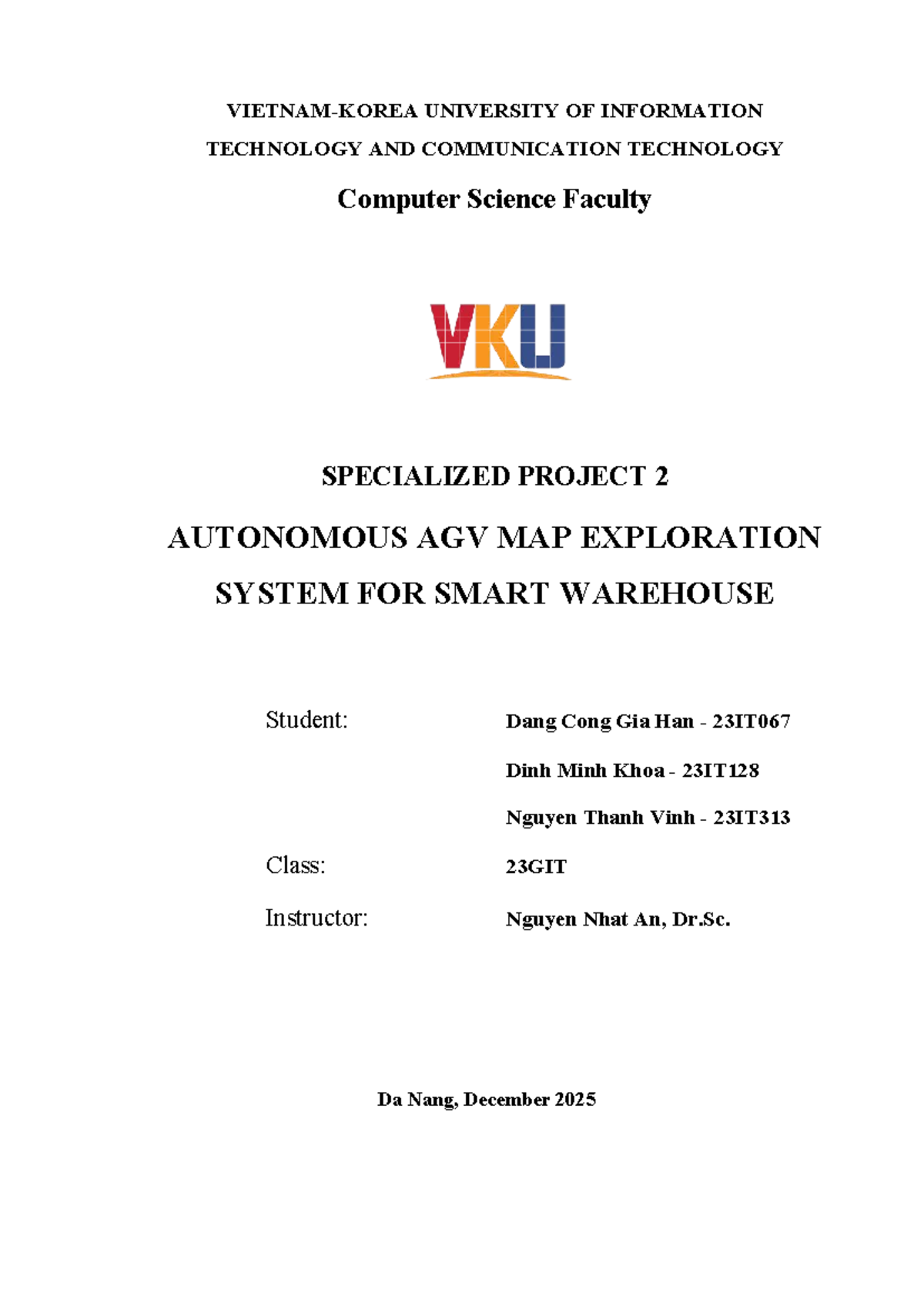 23GIT Specialized Project 2: Autonomous AGV Map Exploration System ...