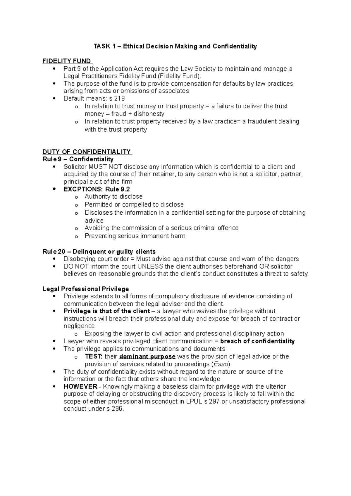 ORAL EXAM TASK 1 - EPR - Task 1 oral exam notes - TASK 1 – Ethical ...