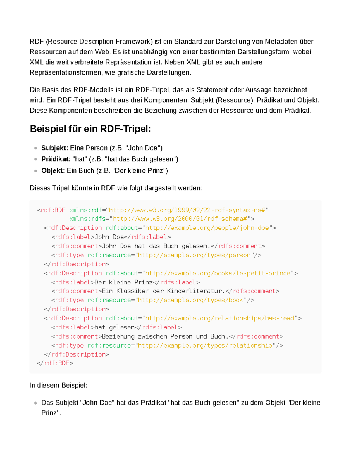 RDF (Resource Description Framework) - Grundlagen und Anwendungen - Studocu