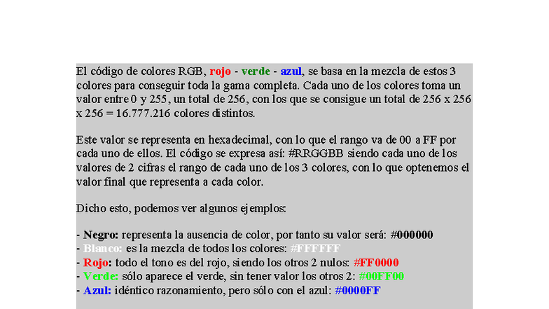 1234Codigodecoloresparati - El código de colores RGB, rojo - verde ...