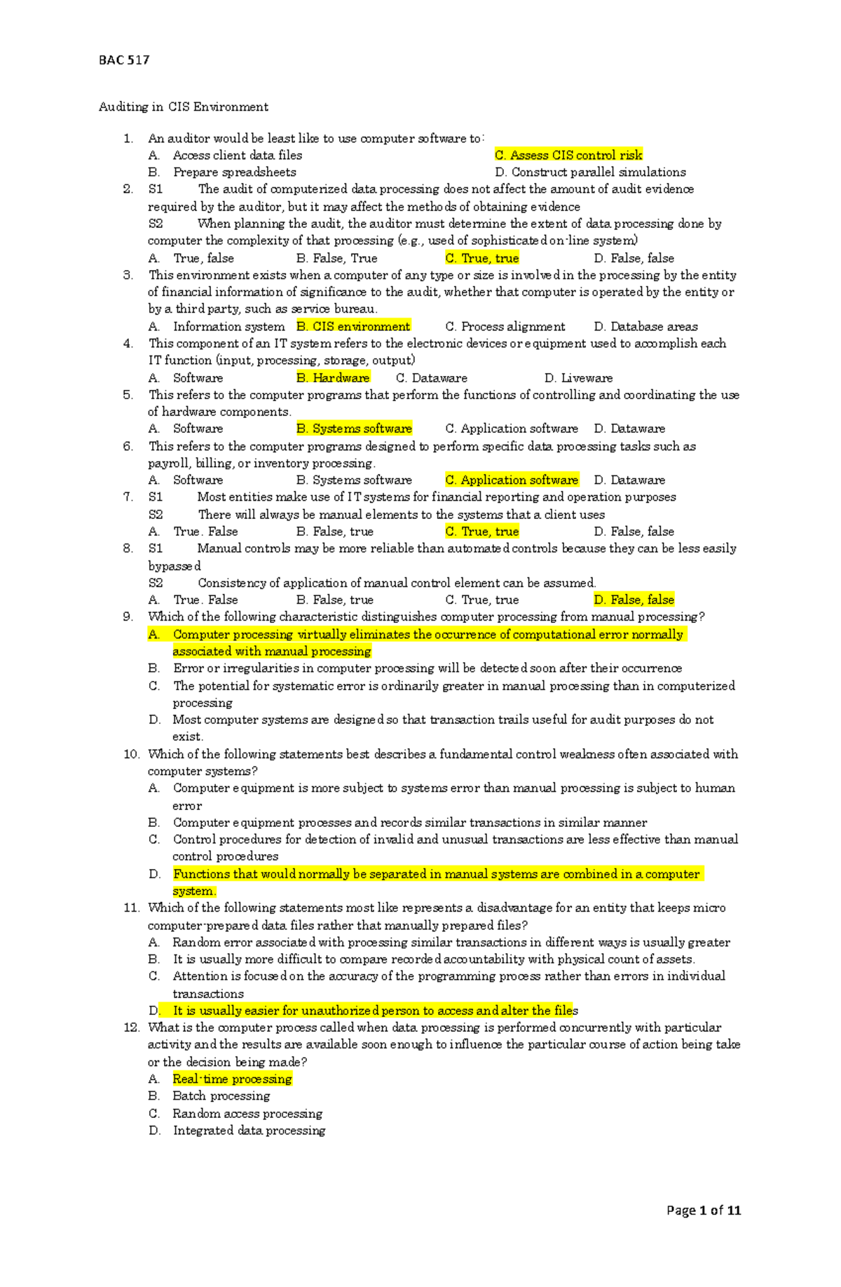 CIS Audit Techniques: An In-depth Study for Final Exam Preparation ...