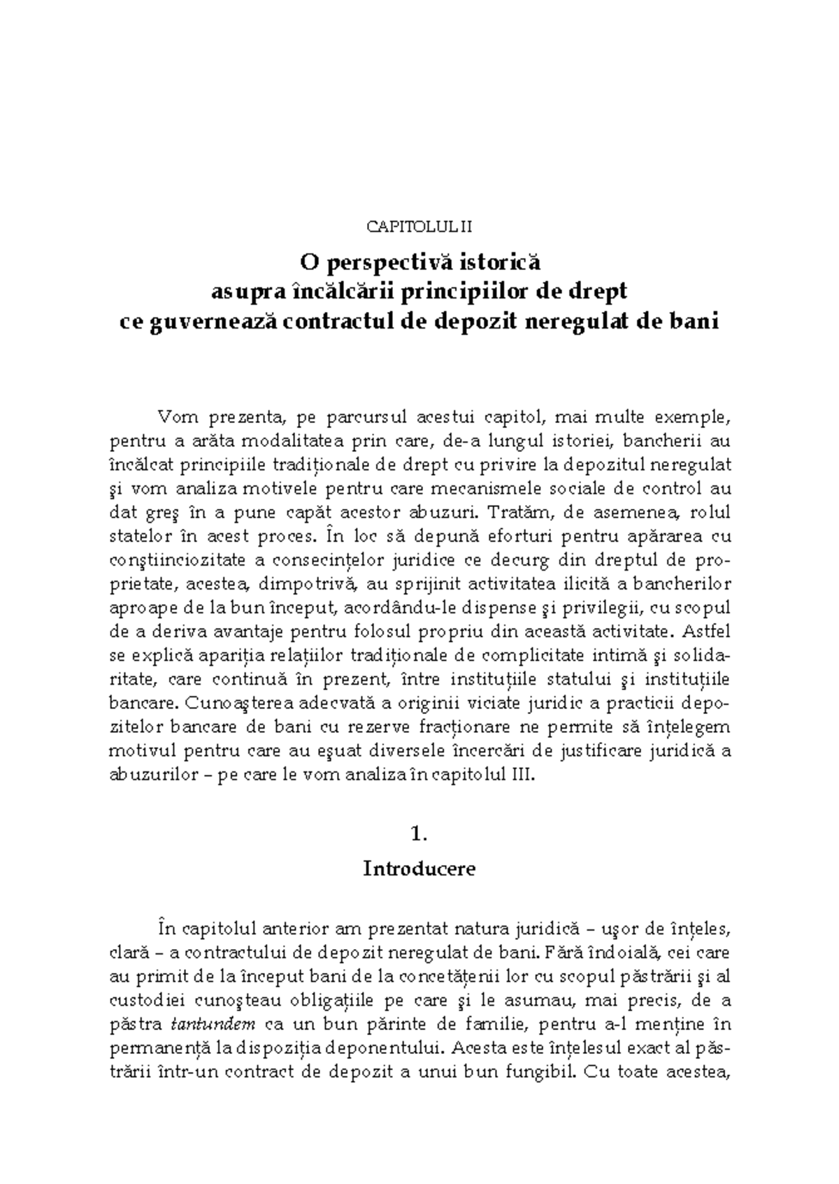 CAPITOLUL II: Încălcarea Principiilor de Drept în Contractul de Depozit ...