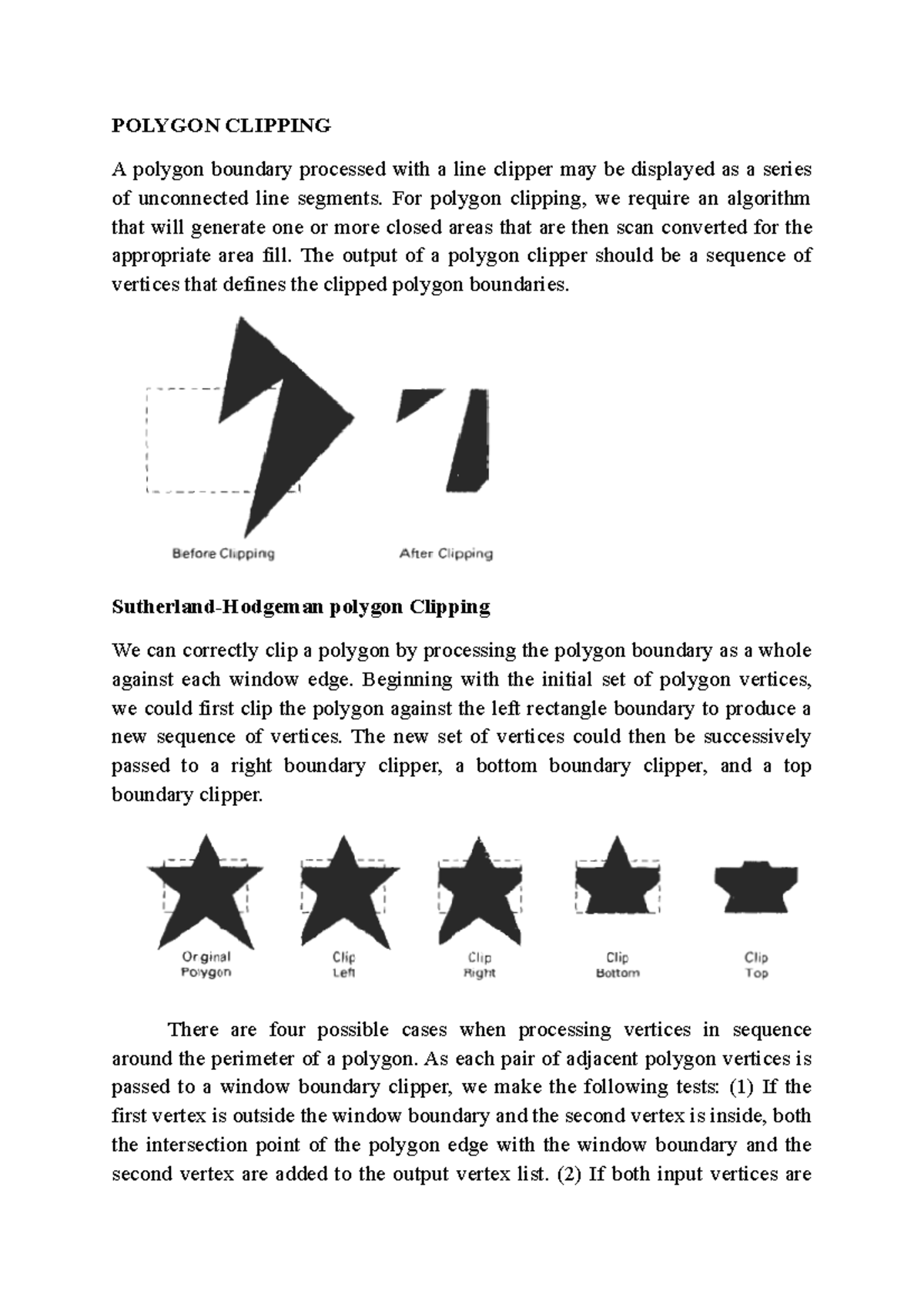 Polygon Clipping - POLYGON CLIPPING A polygon boundary processed with a ...