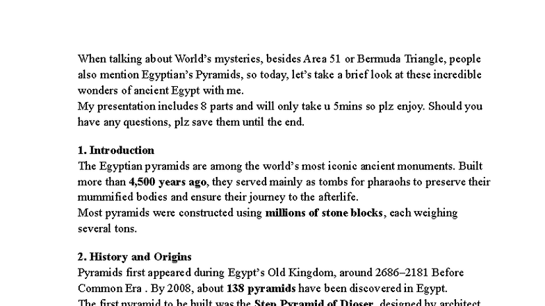 EP - Exploring the Mysteries of Ancient Egyptian Pyramids - Studocu