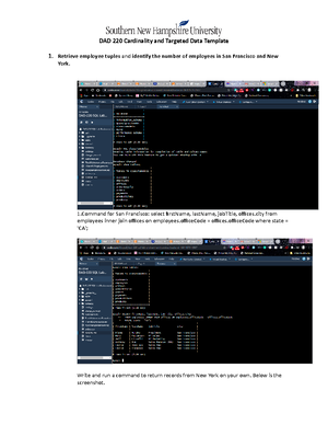 1-4 Lab DAD220 - DAD 220 Module One Lab Template Thomas Floyd DAD 1/11/ Overview To complete ...