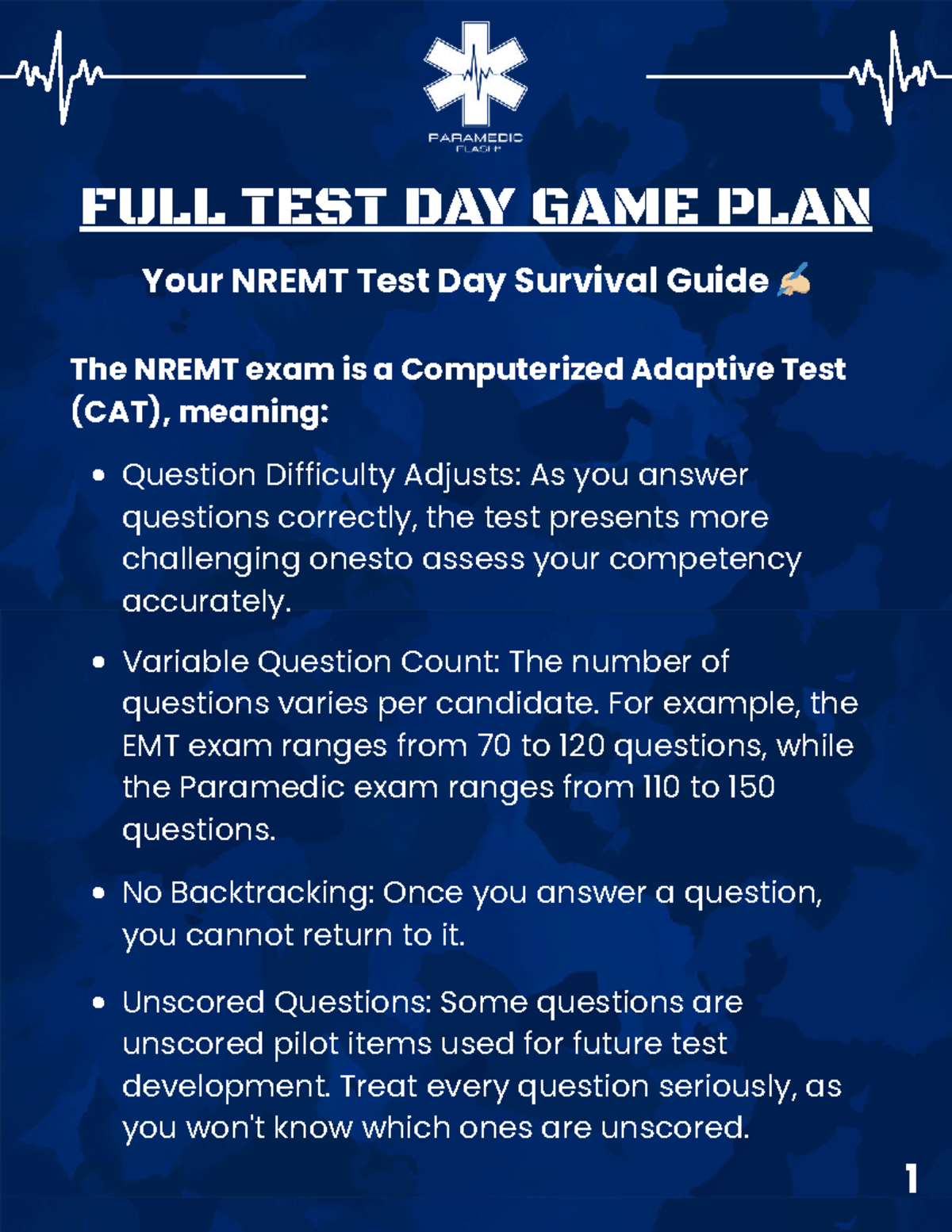 NREMT Full Test Day Game Plan: Key Strategies & Tips - Studocu