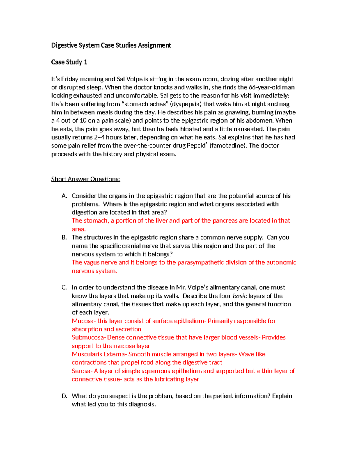 Digestive System Case Studies (DIET 101) - Assignment Insights - Studocu