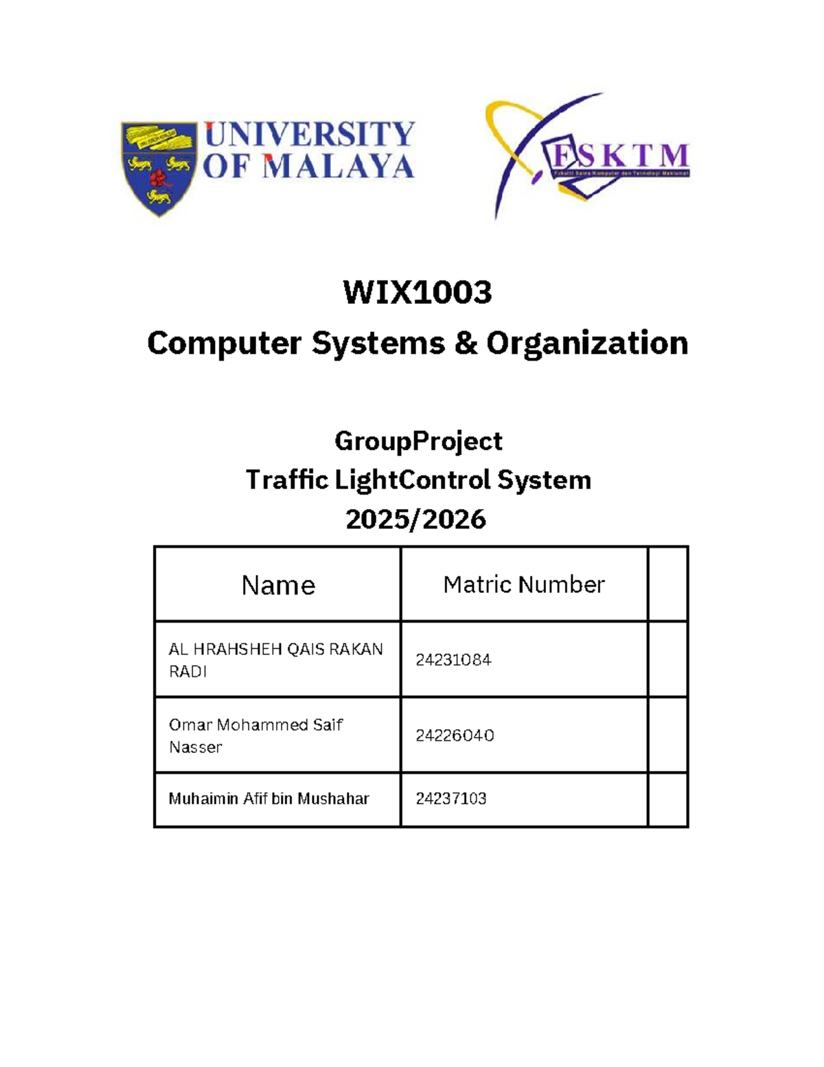 WIX1003 Lab Report: Traffic Light Control System Design - Studocu