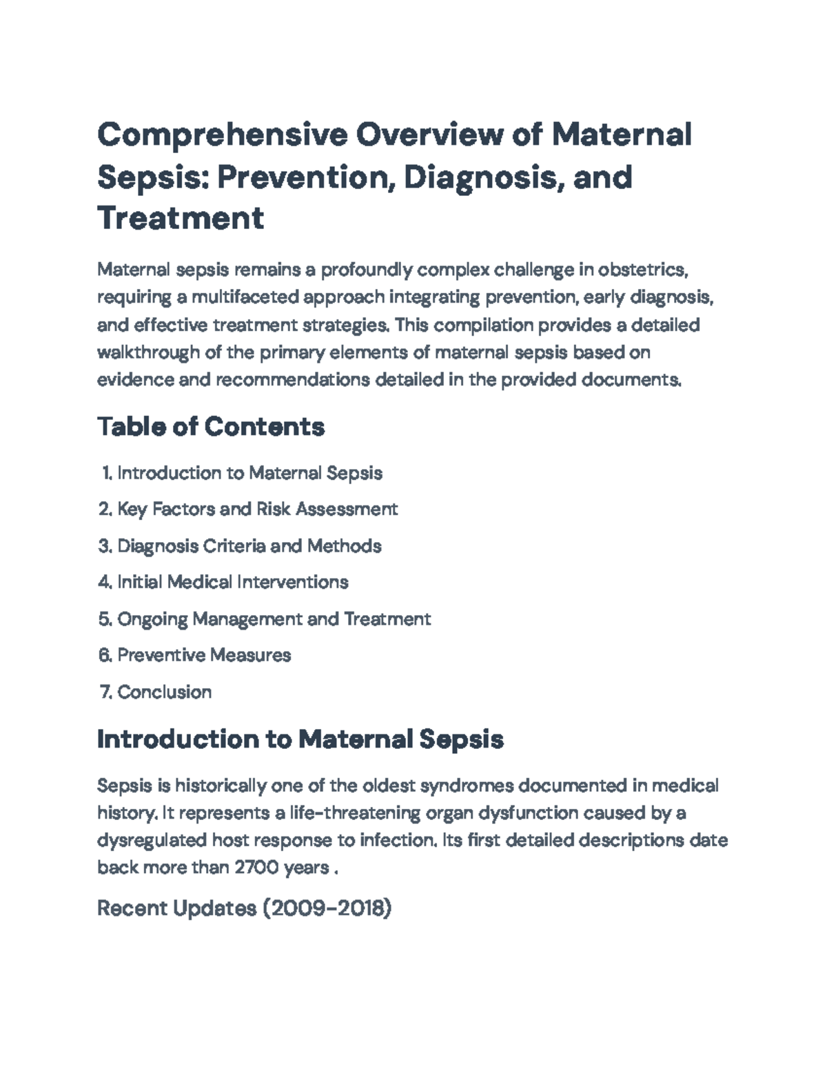 Comprehensive Guide to Maternal Sepsis: Prevention, Diagnosis ...