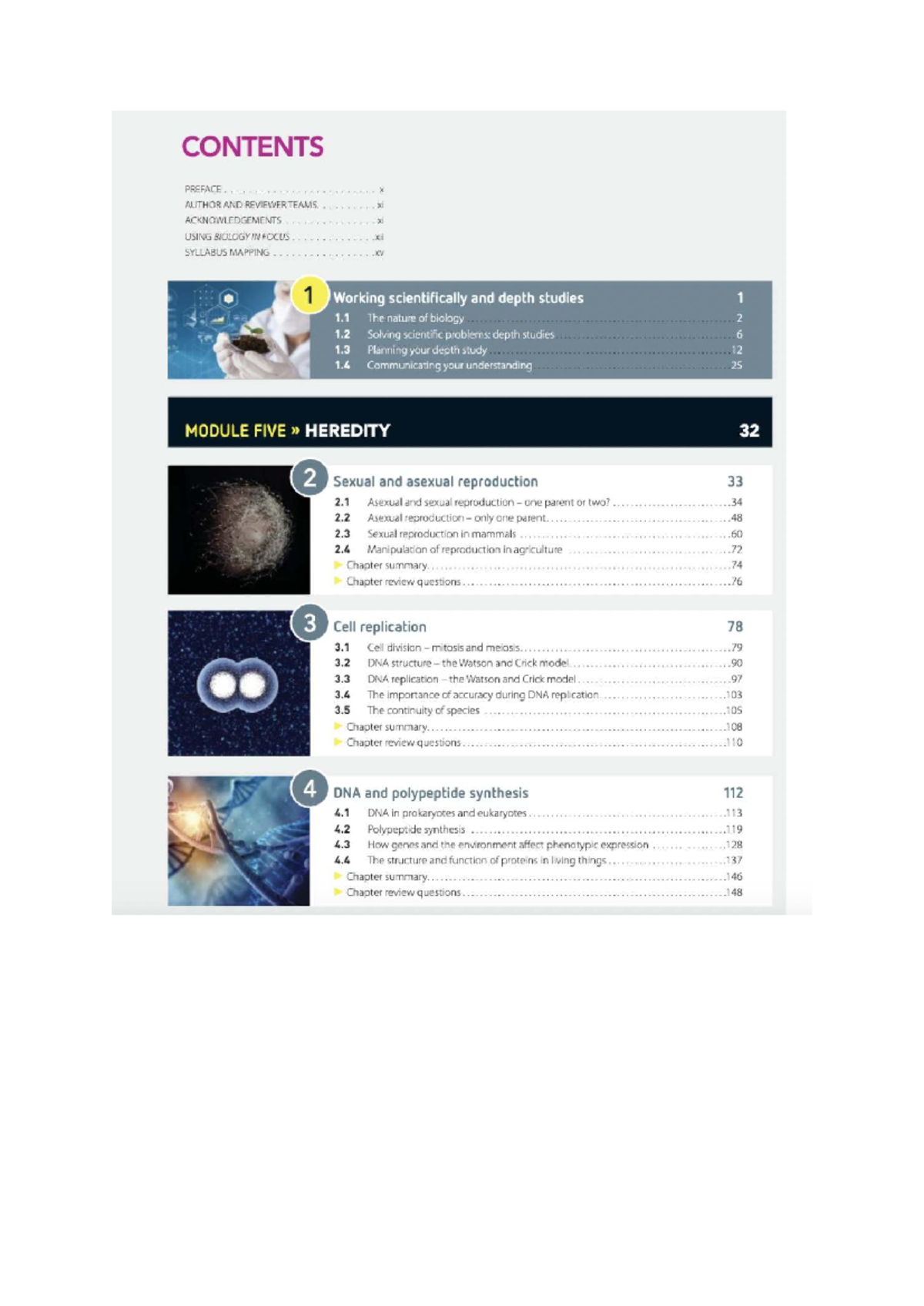 Biology in Focus: Comprehensive Textbook Contents Overview - Studocu