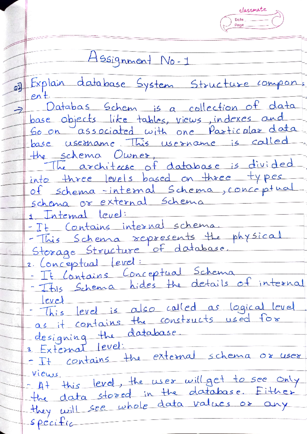 DBMS Assignment 1, 2, 3: Overview and Key Concepts - Studocu