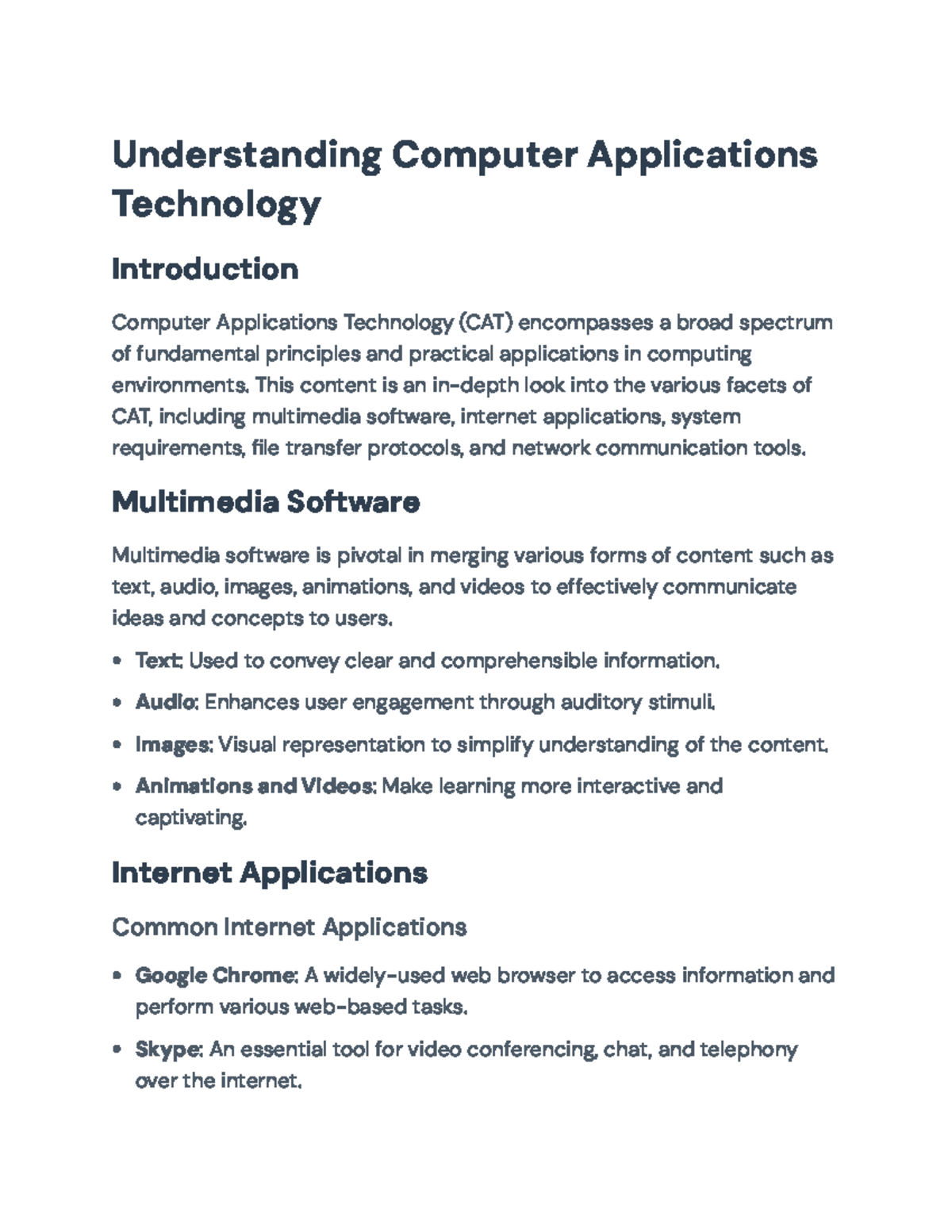 Computer Applications Technology (CAT): An Overview of Key Concepts ...