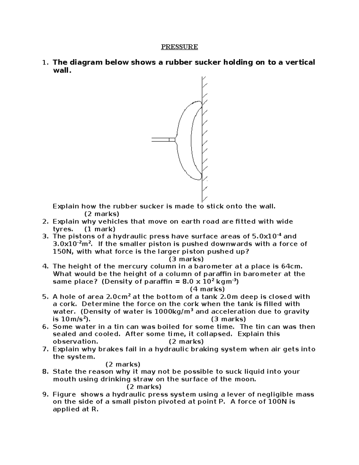 F1 Physics: Comprehensive Pressure Questions and Explanations - Studocu