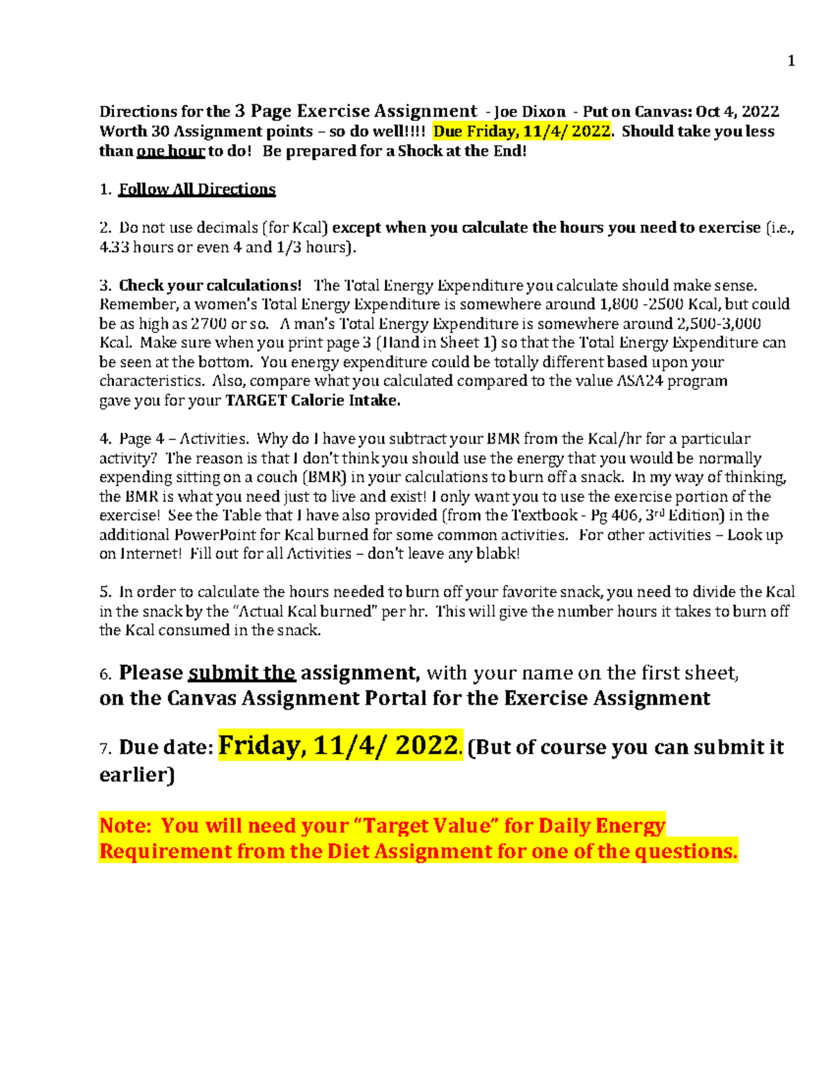 3 Pg Exercise Assignment Oct 04, 202 2 - Directions for the 3 Page ...