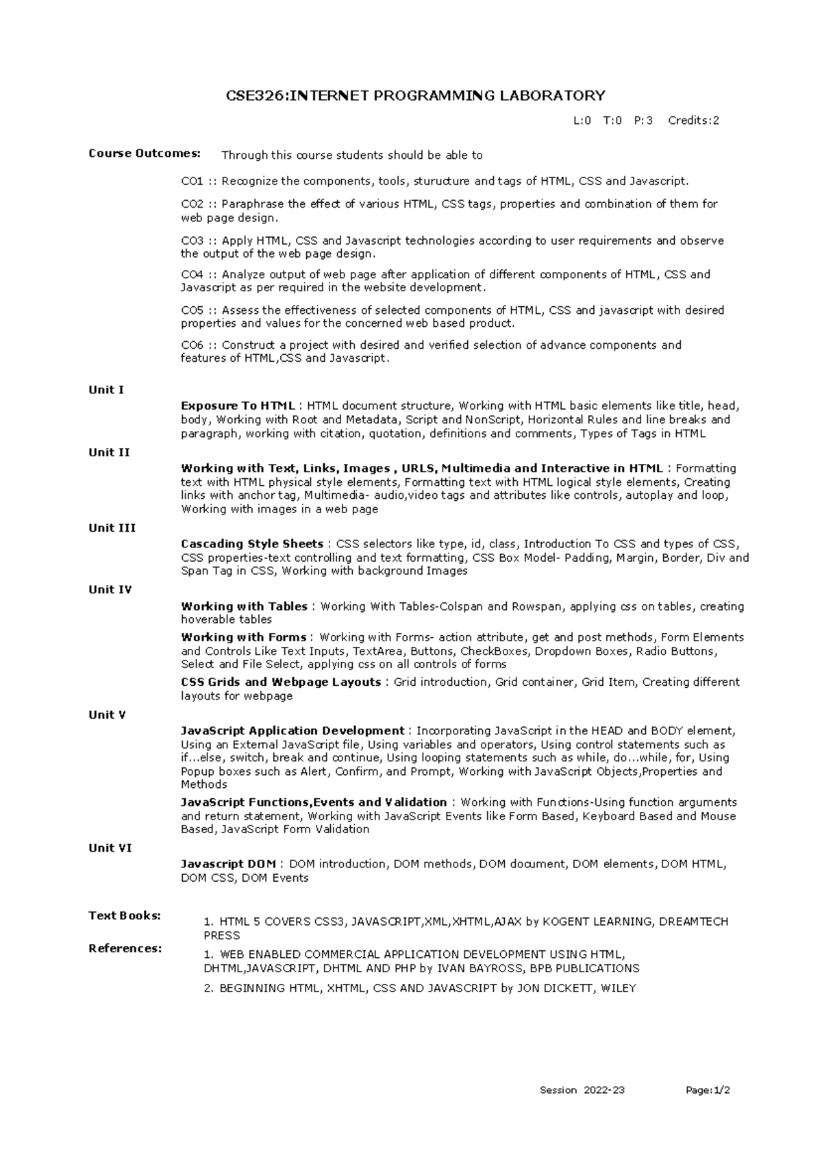 CSE326: Comprehensive HTML Notes for Internet Programming Lab - Studocu