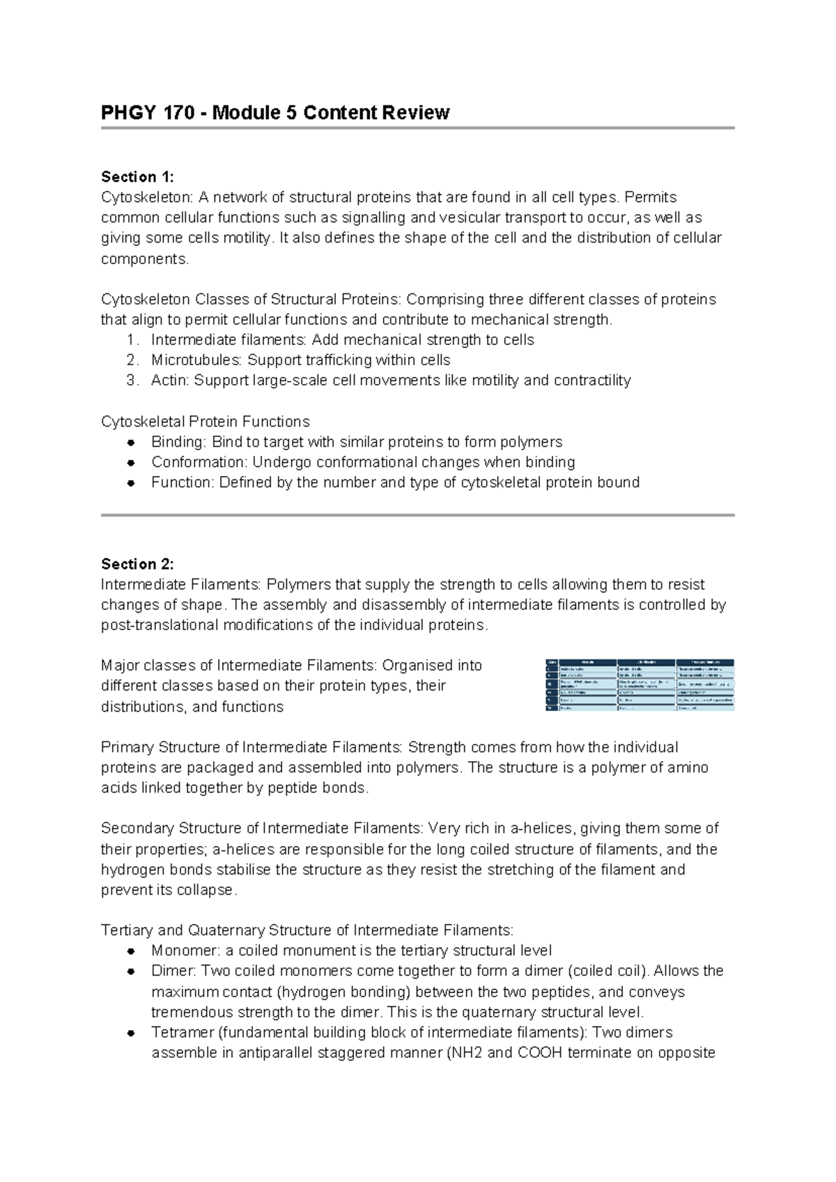 PHGY 170 - Module 5 Content Review - PHGY 170 - Module 5 Content Review ...